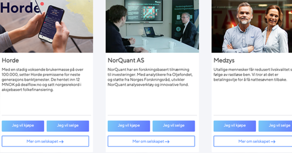 Markedsplass for kjøp og salg av aksjer - Dealflow - kapitalkilde for ...